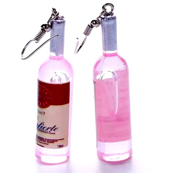 Jewelry | Pink Wine Bottle Earrings | Poshmark